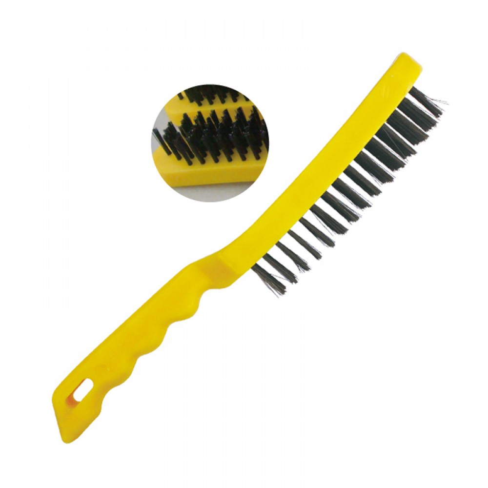 Steel wire brush plastic handle