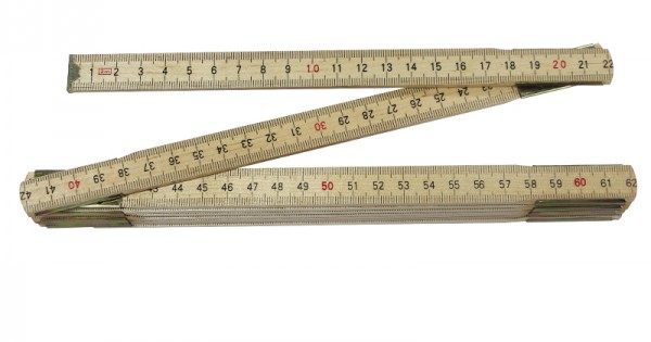 Wooden folding ruler