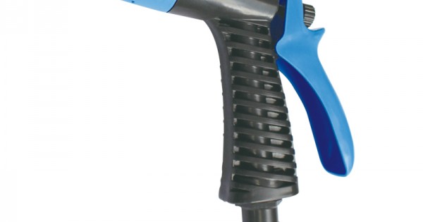 Adjustable plastic spray gun with soft handle