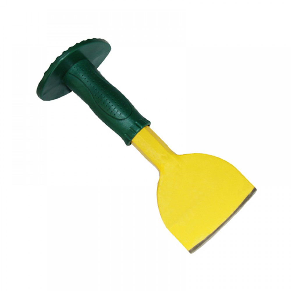 Flat chisel with rubber holder