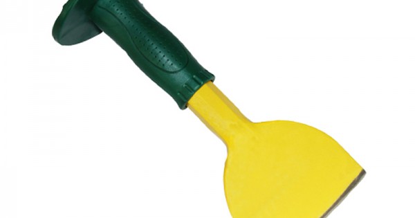 Flat chisel with rubber holder