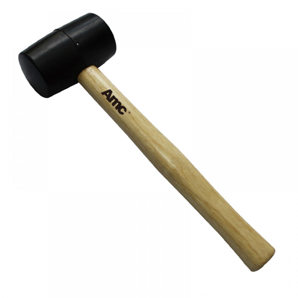 Rubber mallet with wooden handle