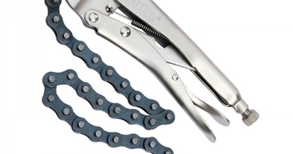Lock grip plier with chains