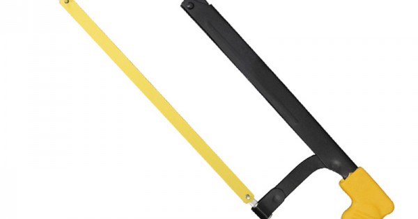 Adjustable hacksaw frame with plastic handle