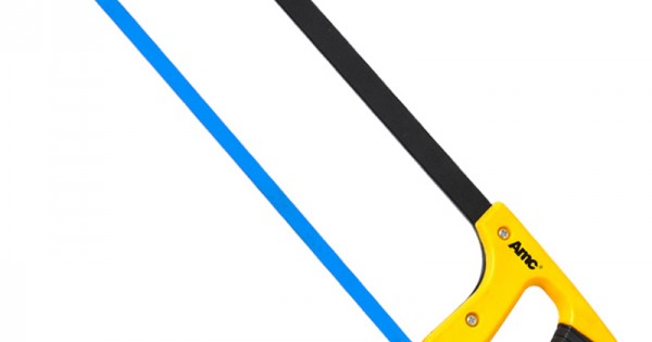 Adjustable hacksaw frame with plastic handle