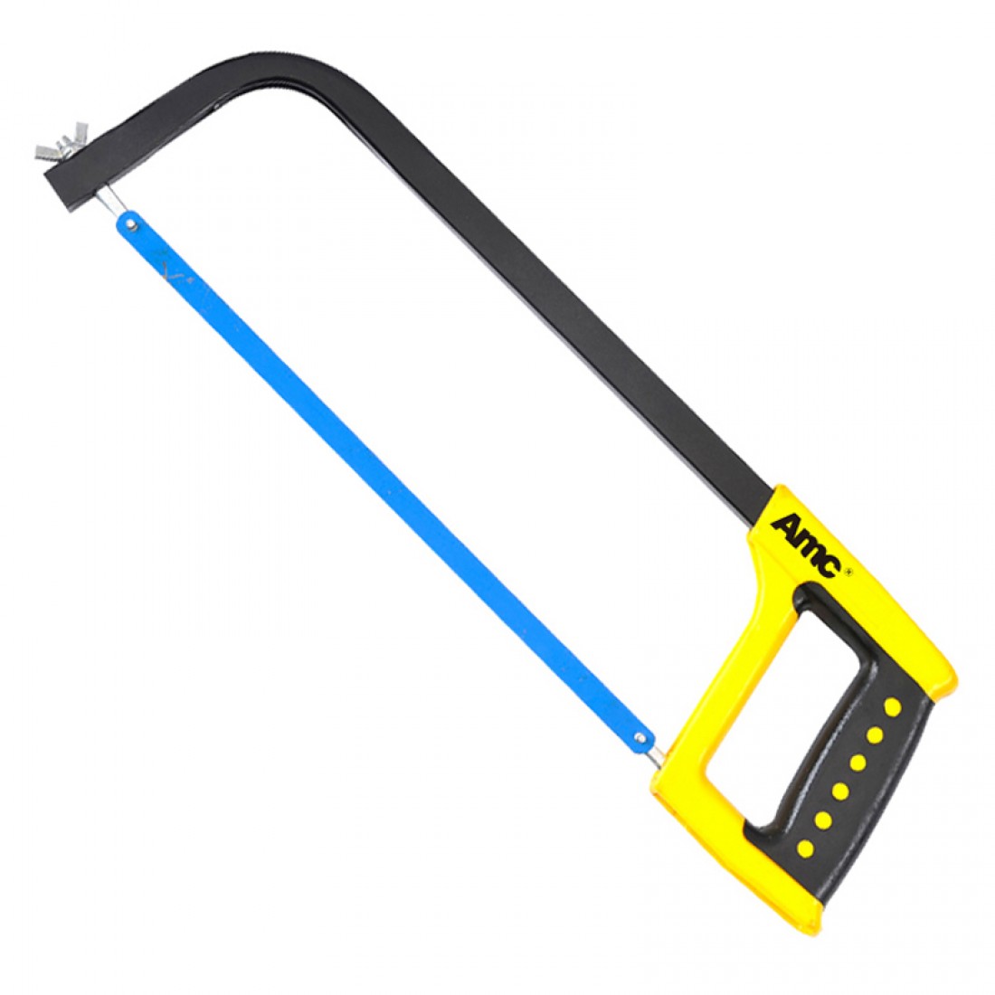 Square tubular hacksaw frame with plastic handle