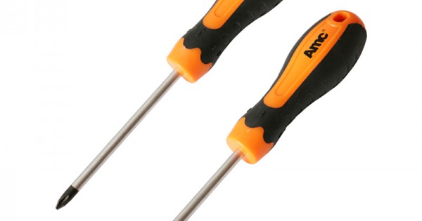 Screwdriver with plastic handle